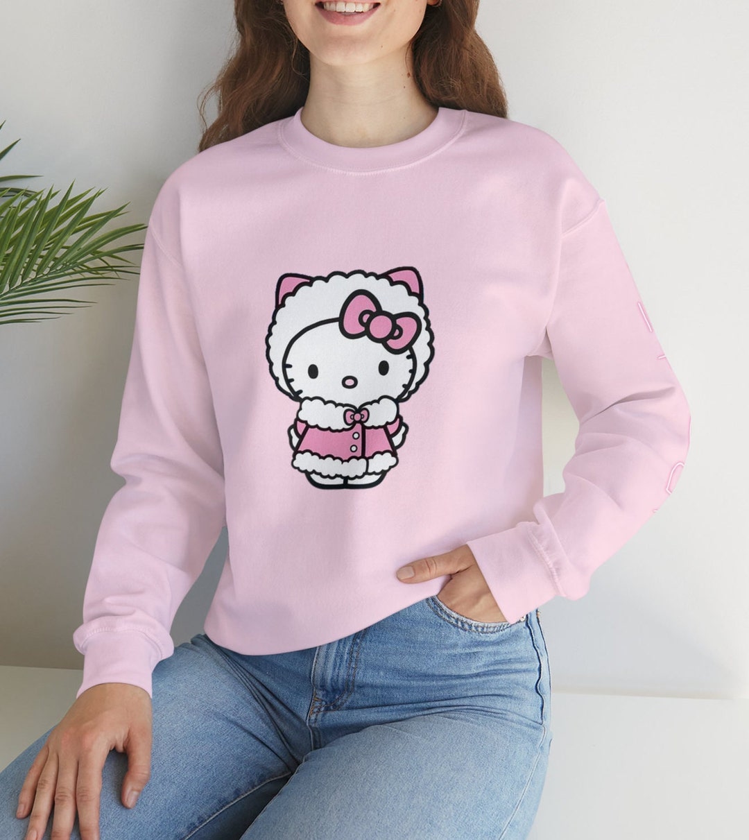 Hello Kitty Sweatshirt Hello Kitty Sweater Shirt Cat Sweatshirt Graphic ...