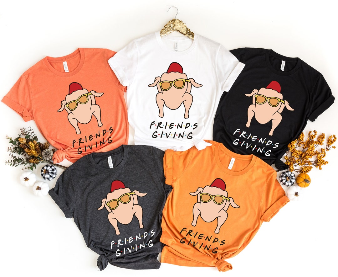 Friends Giving Shirt Thankful Turkey With Glasses Cute Fall - Etsy
