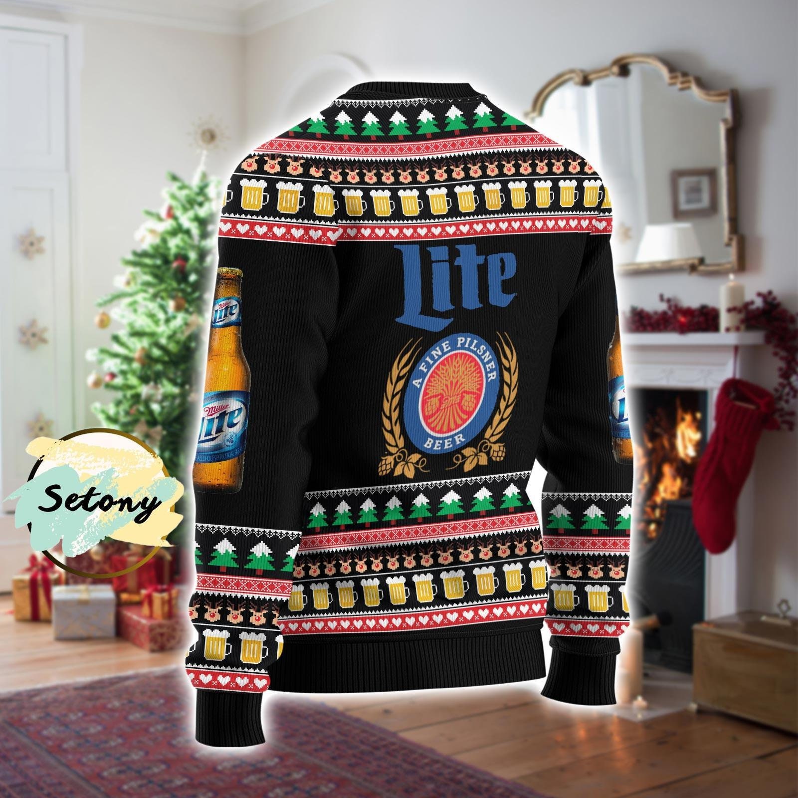 Christmas Miller Lite Sweater, My Blood Type Is Miller Lite Sweater ...