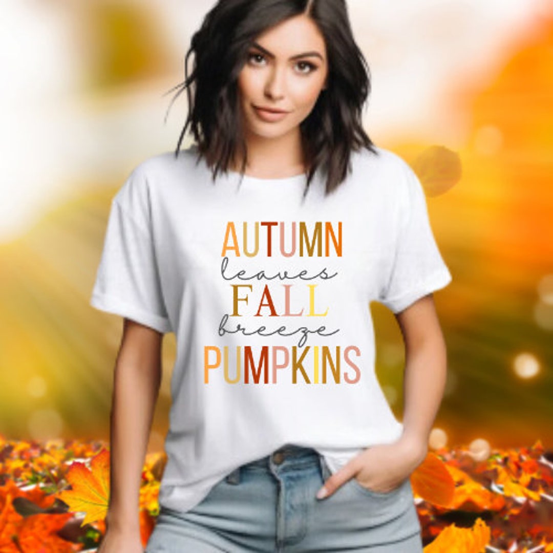 Autumn Leaves Fall Breeze Pumpkins Shirt, Fall Season Shirt, Boho Fall ...