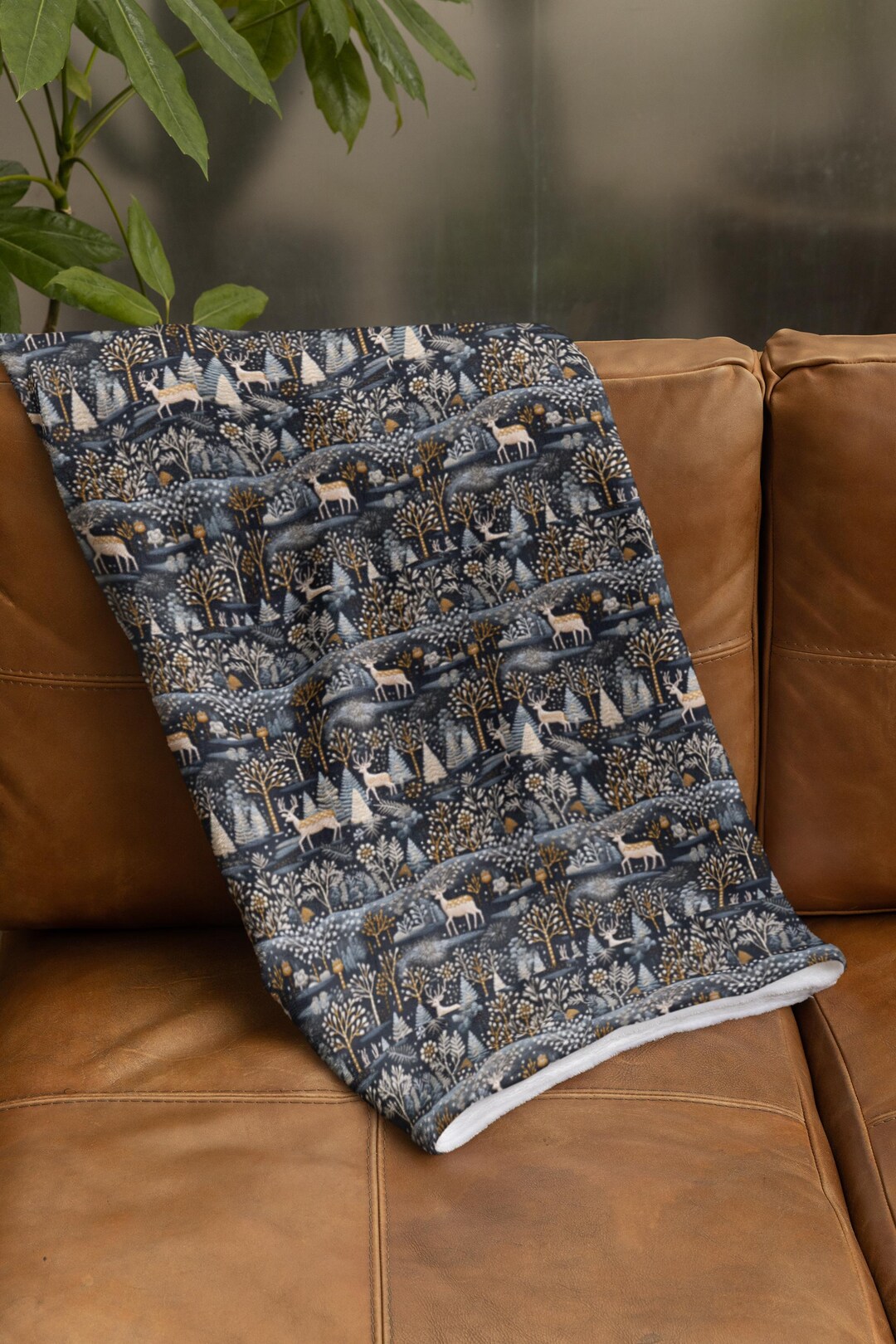 Nordic Winter Blanket: Scandi Winter Fleece Blanket, Scandinavian Deer ...