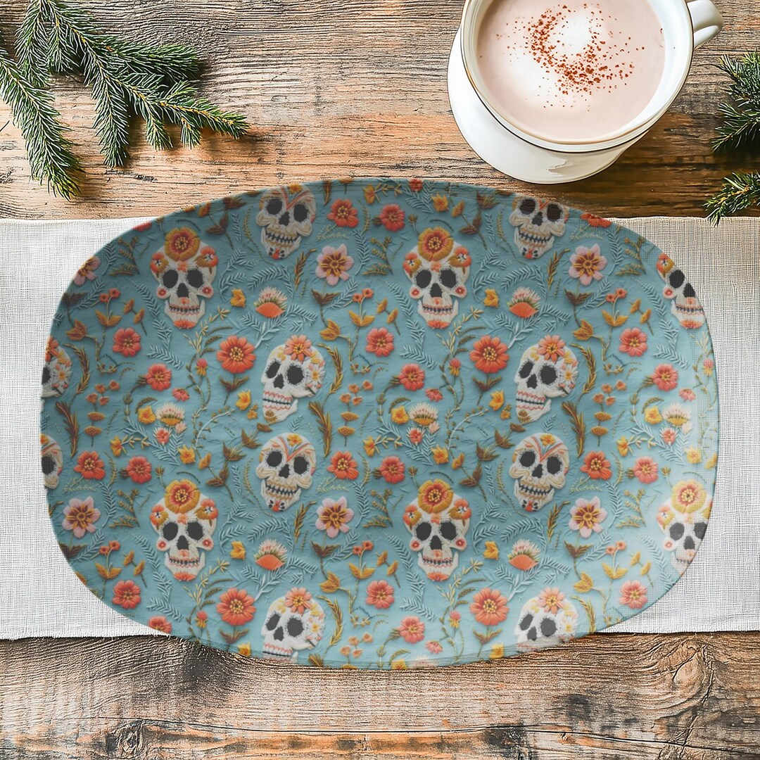 Sugar Skull Serving Platter: Dia De Los Muertos Unbreakable Polymer ...