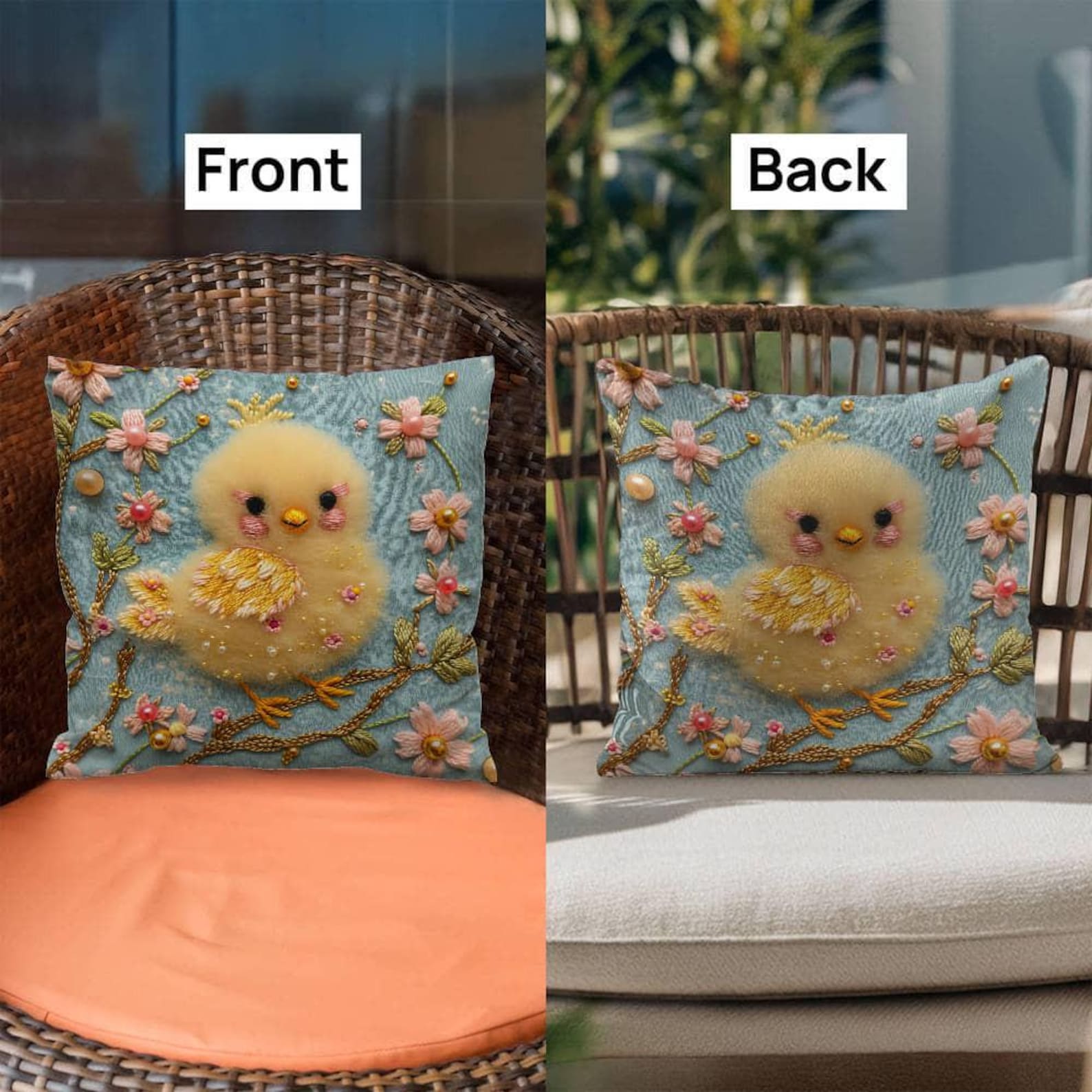 Baby Chick Pillow Cover: Storybook Nursery Decor, (flat Printed ...