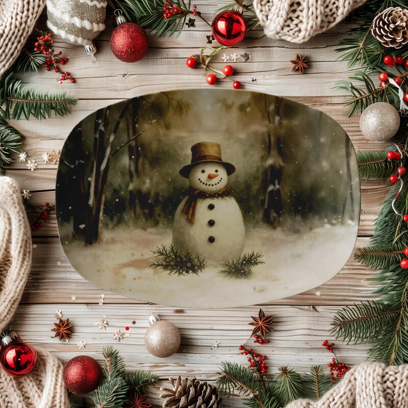 Snowman Plate Display - Etsy