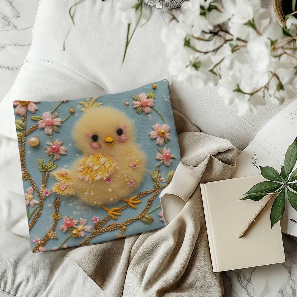 Baby Chick Pillow Cover: Storybook Nursery Decor, (flat Printed ...