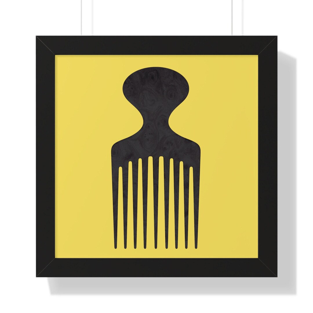 Black Marble Comb Yellow - African Framed Vertical Poster - Etsy