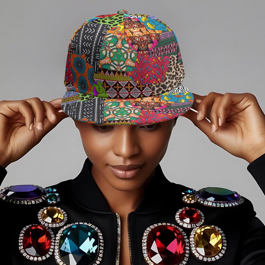 Ankara Print Snapback Hat: African Baseball Cap, Adjustable Flat Brim ...