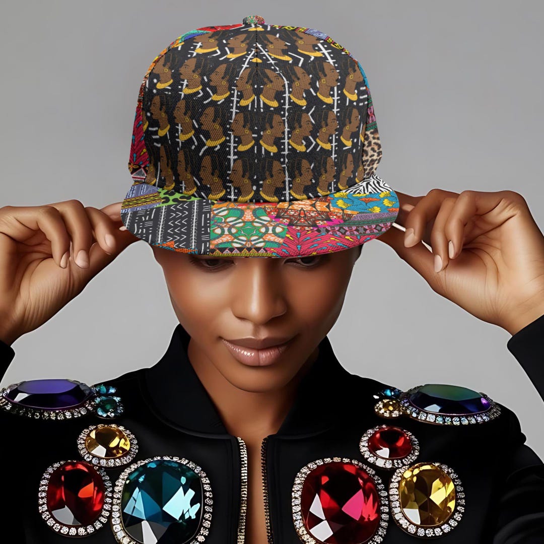 African Print Snapback Hat: Lady Kongossa Ankara Quilt, Adjustable - Etsy