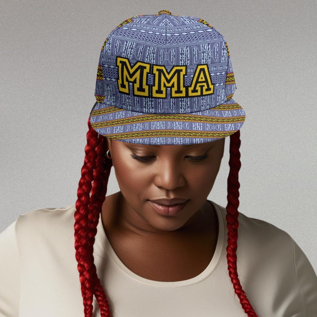 MMA Adjustable African Snapback Hat With Flat Brim, Cameroon Ndop Print ...
