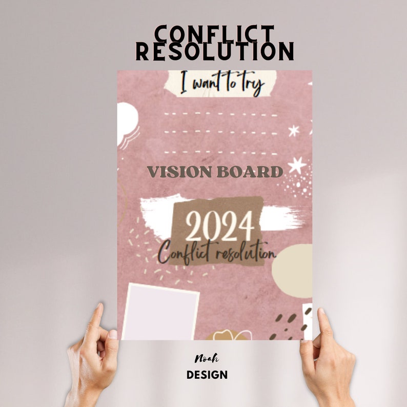Conflict Resolution Vision Board Printable, Digital Vision Board ...