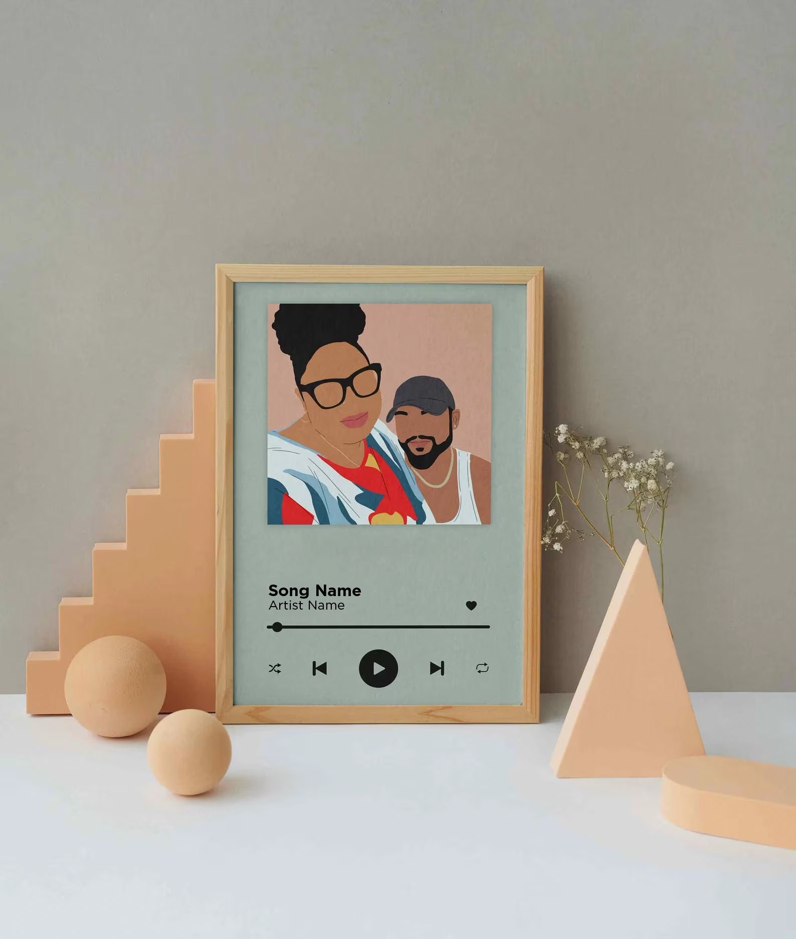 Faceless Portrait With Song Code Album Cover Illustration, Gifts for ...