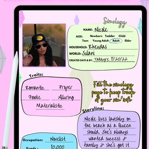 The Sims 4 Character Unofficial Planner | Goodnotes Journal | Printable ...