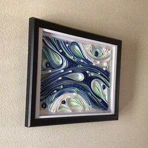 Fluidity, Abstract Painting of Dancing Water, Quilled Original Artwork ...