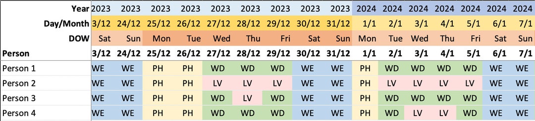 Simple Absence Tracker, Excel Spreadsheet - Etsy