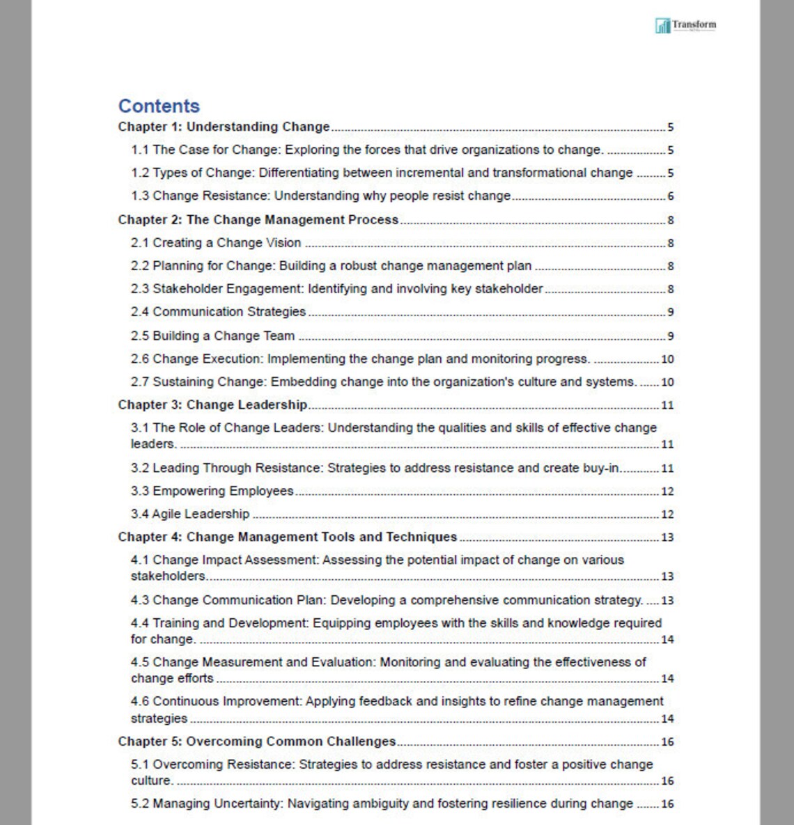 The Power of Transformation - A Guide to Effective Change Management E ...