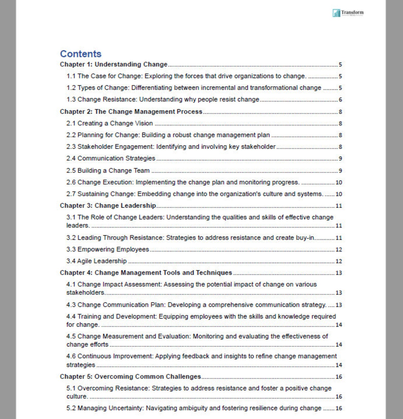 The Power of Transformation - A Guide to Effective Change Management E ...
