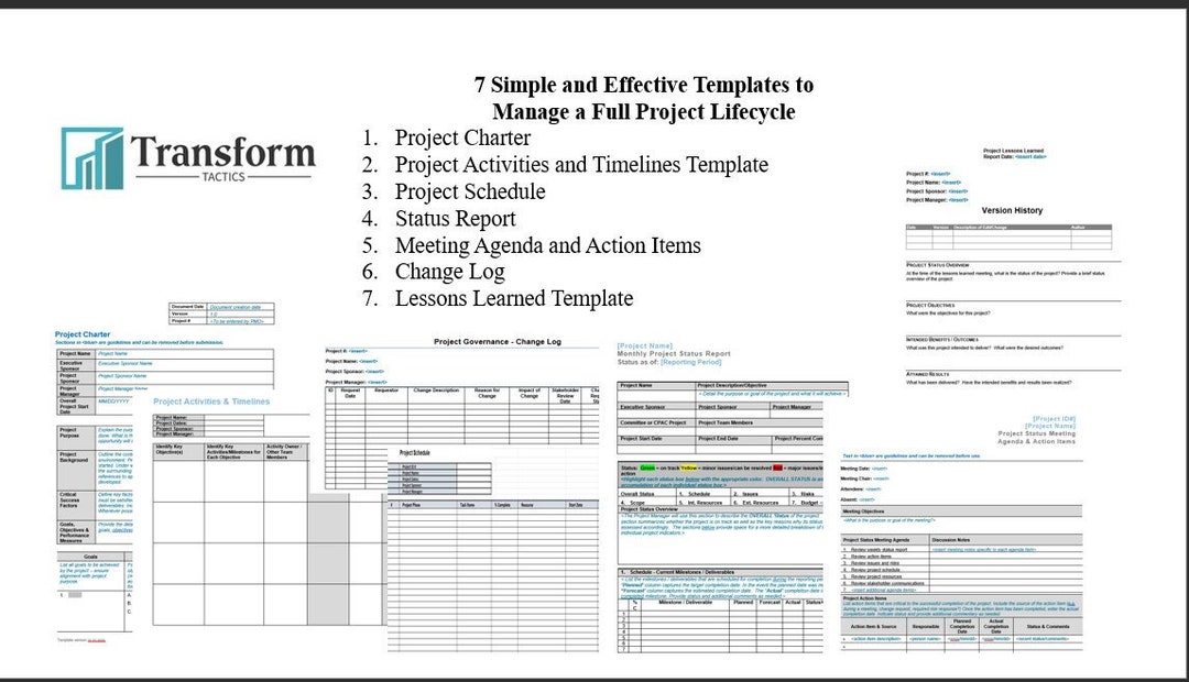 Project Management Toolkit (7 Effective Templates to Manage a Project ...