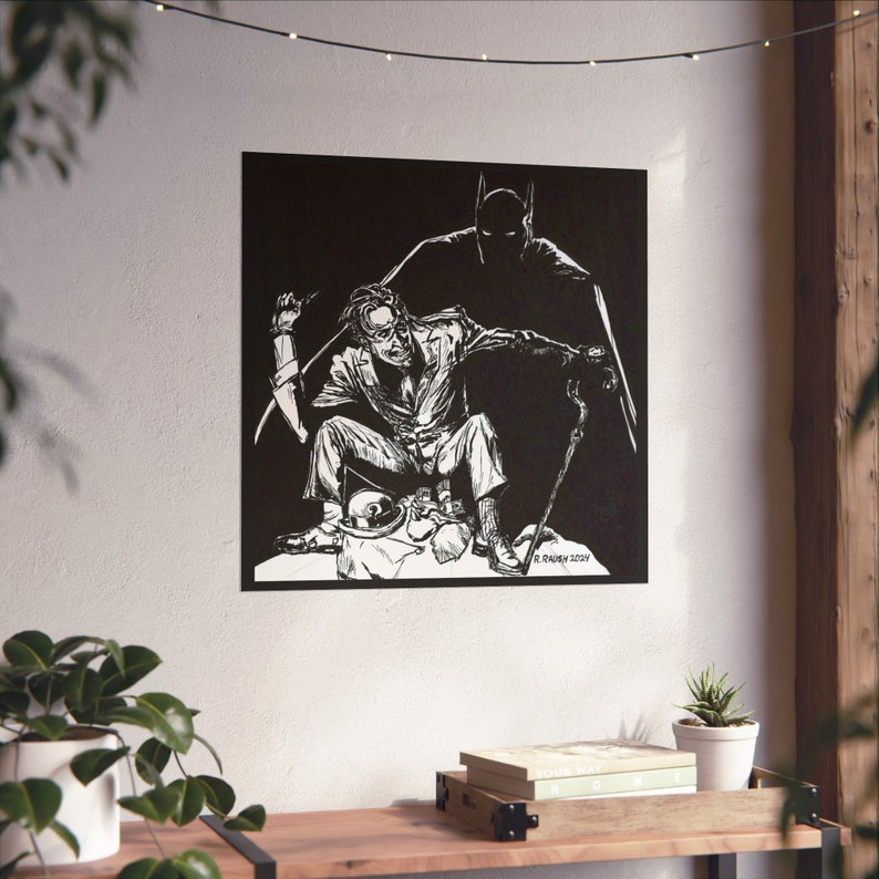 Batman & Riddler Pen Drawing Print - Etsy