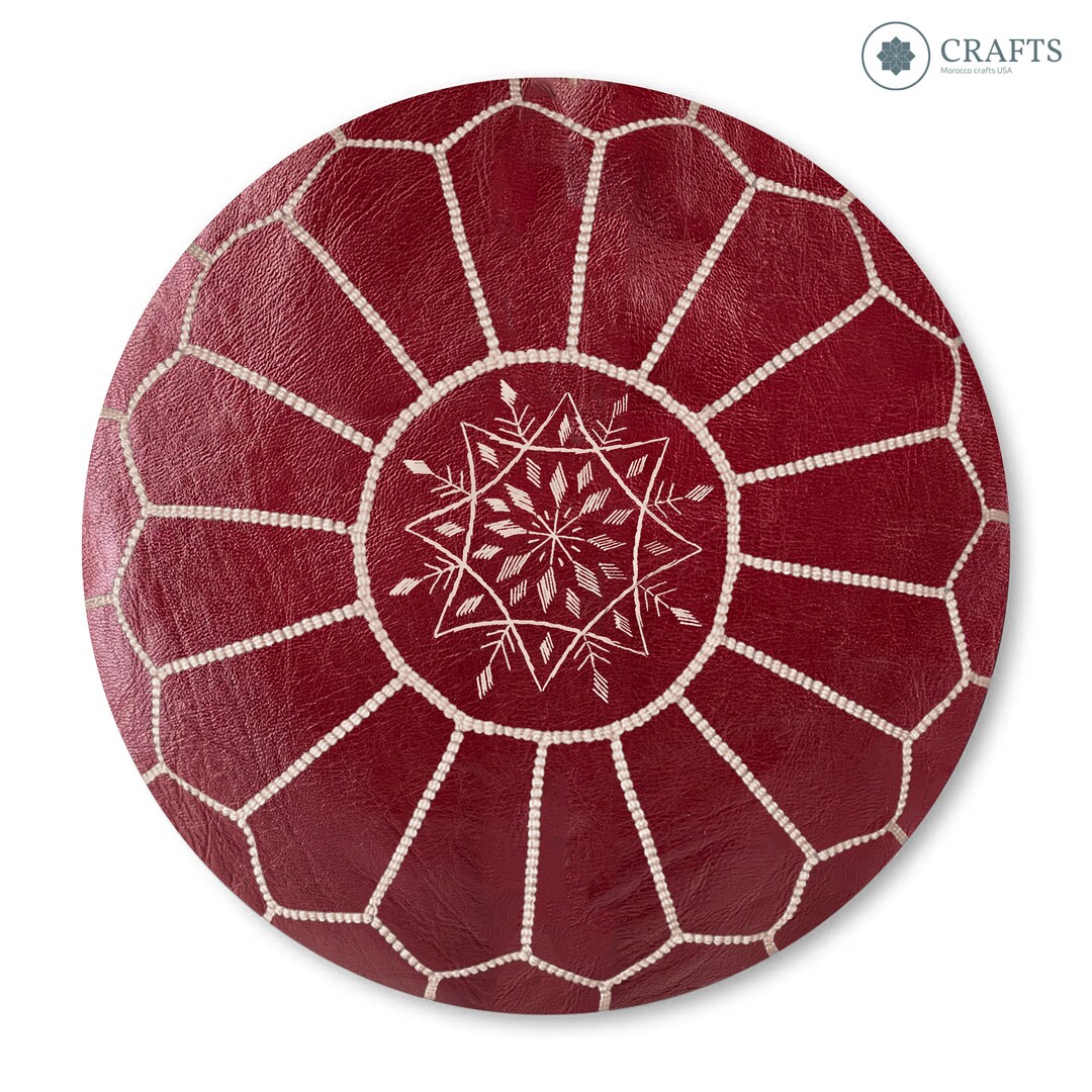 Stuffed Pouf-genuine Moroccan Leather Pouf-moroccan Pouf Ottoman Cover ...