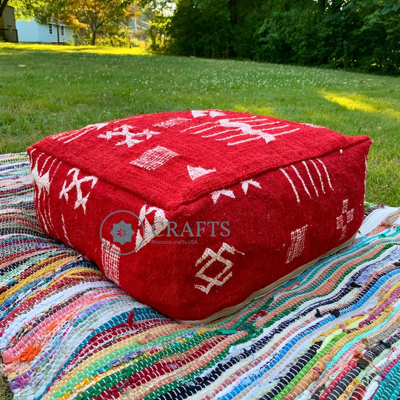 Red Pouf - Etsy