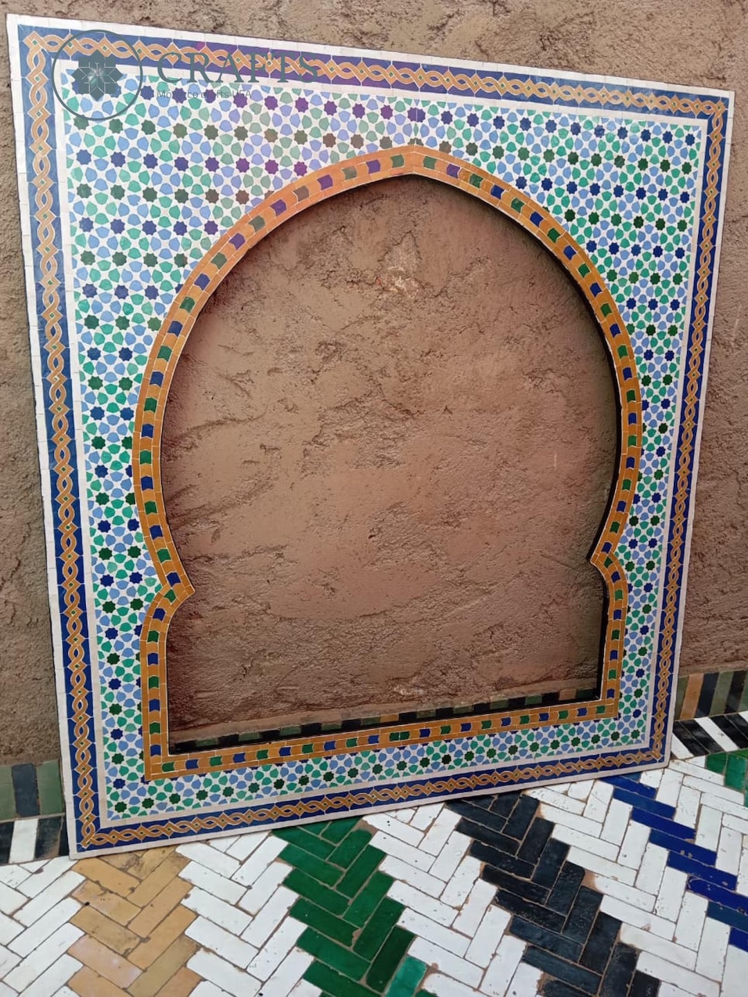 Handmade Zellige Mosaic Mirror Frame | Moorish Arch, Alhambra Style - Etsy
