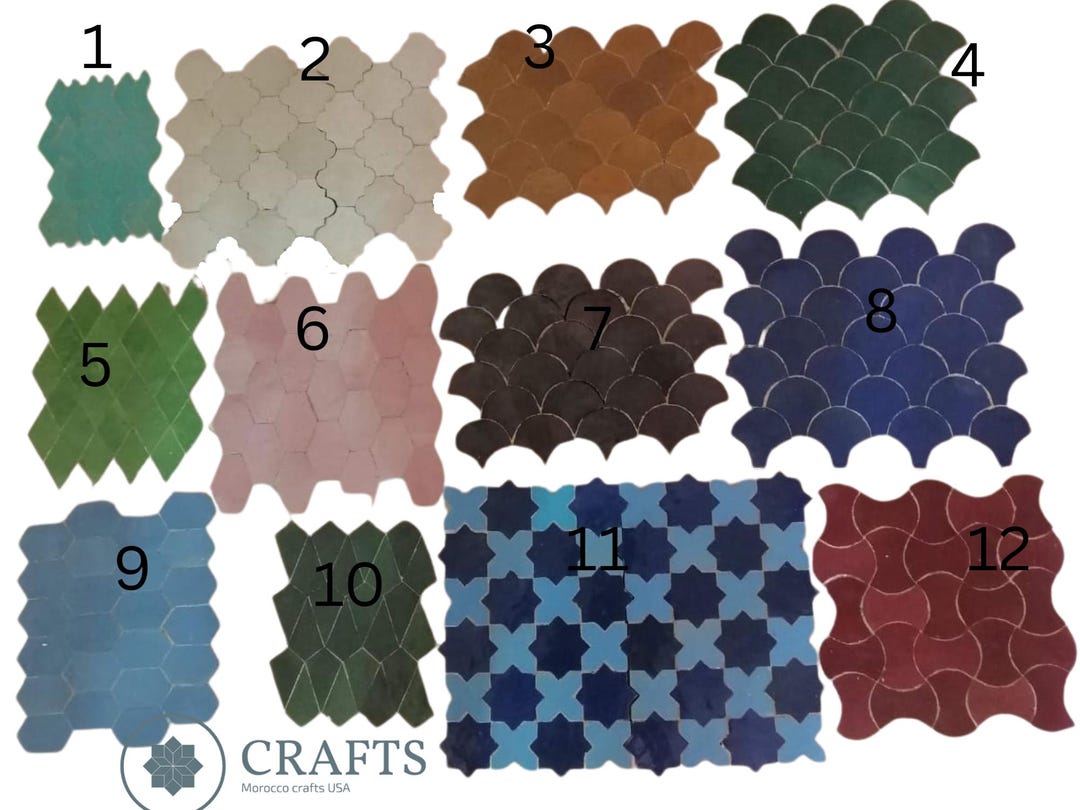 Handmade Moroccan Zellige Tile 12x12: Multicolor Mosaic Backsplash - Etsy