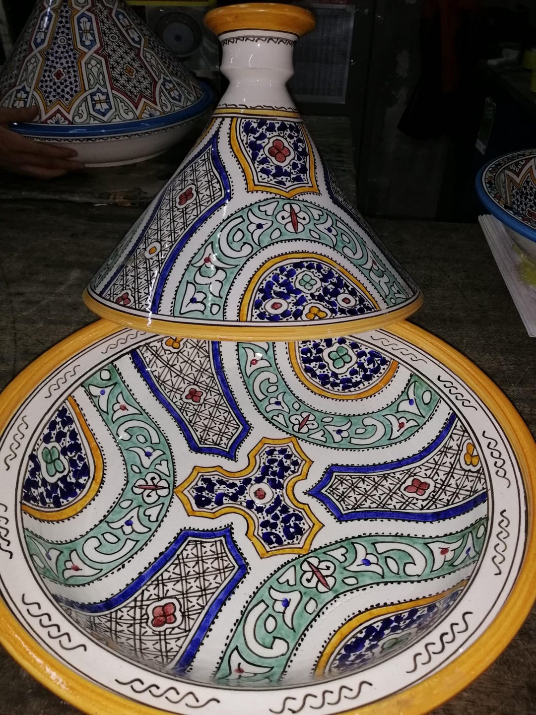 Handmade Moroccan Ceramic Tagine, Lead-free Clay Cooking Pot, Large ...