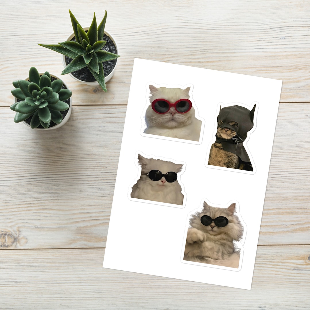 Cat-tastic Sticker Set: Cool Cats and the Caped Meow-nator - Etsy