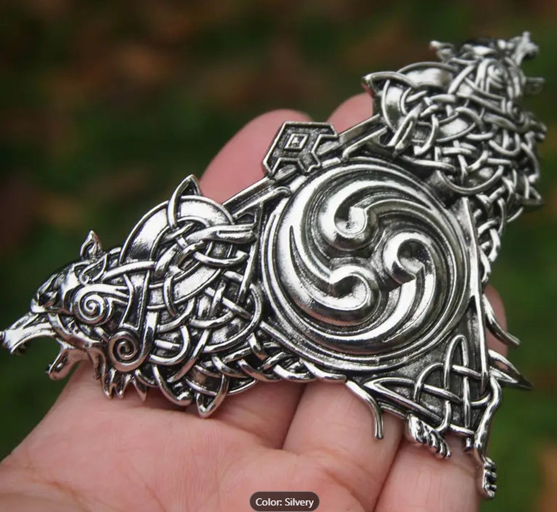 Viking Norse Celtic Wolf Knot Hair Barrette - Etsy