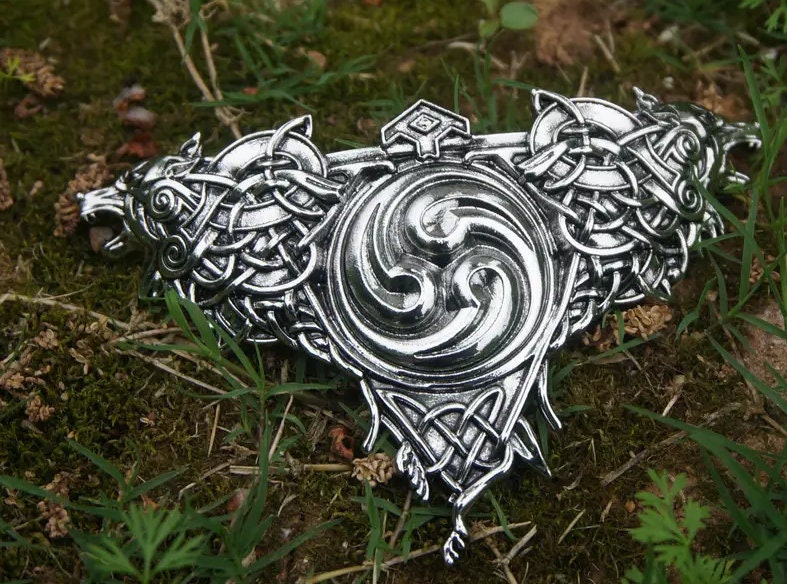 Viking Norse Celtic Wolf Knot Hair Barrette - Etsy