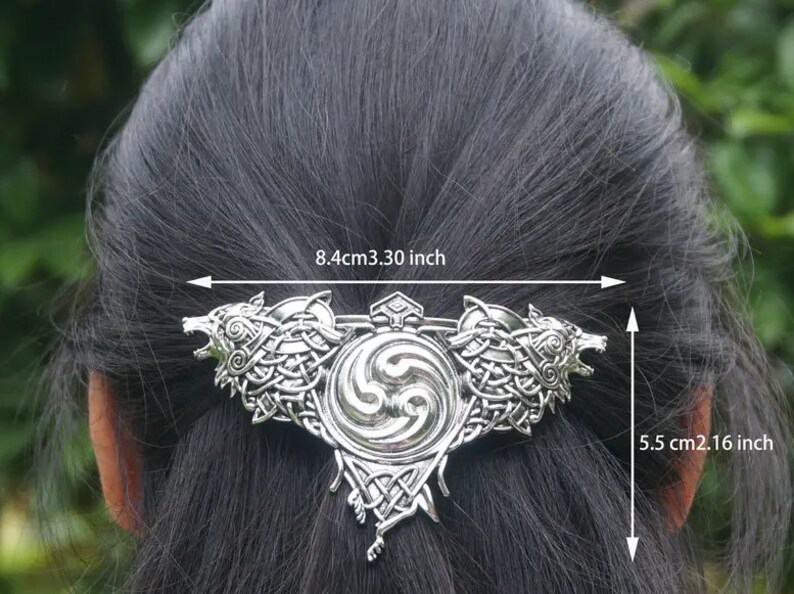 Viking Norse Celtic Wolf Knot Hair Barrette - Etsy