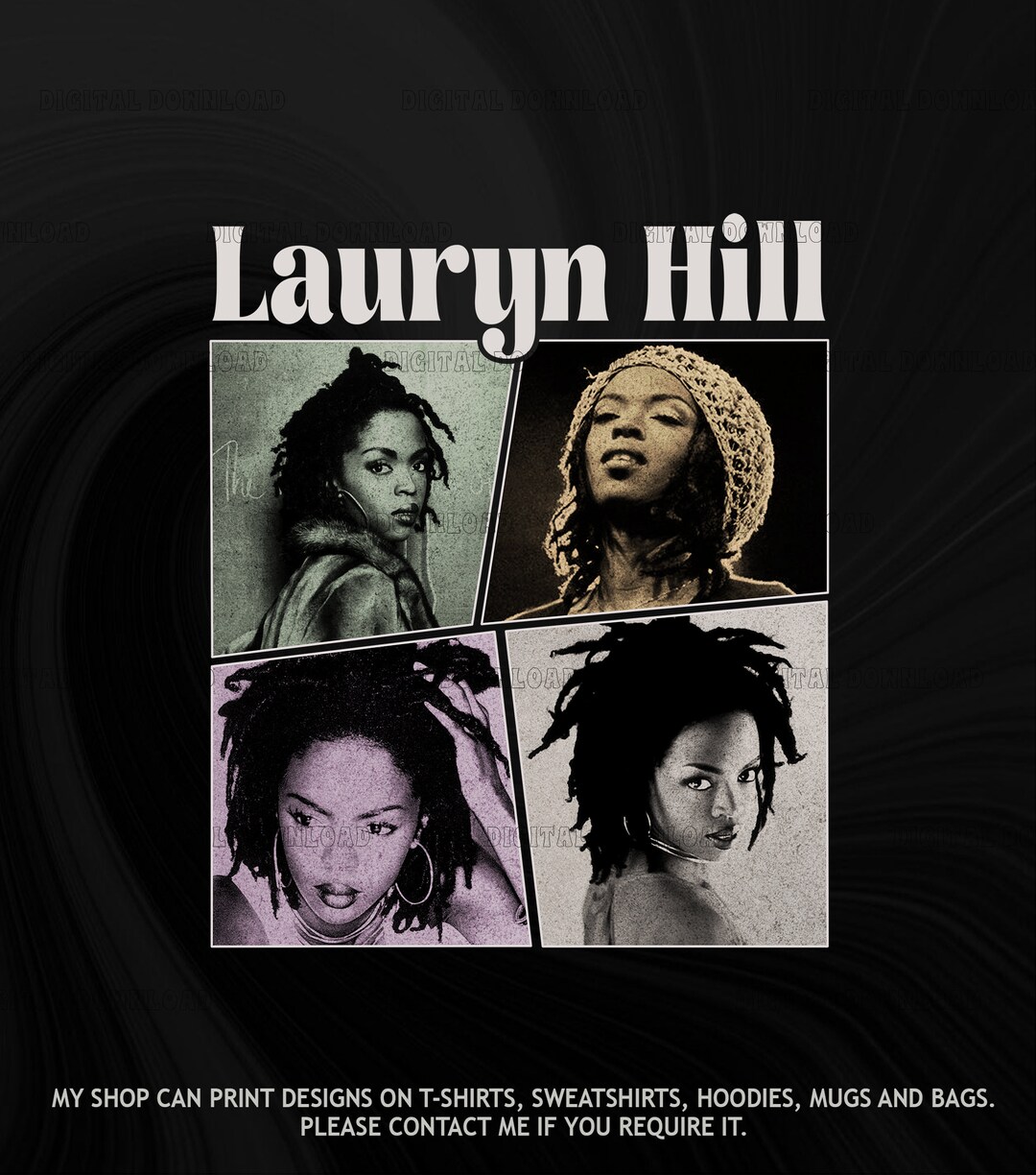 Lauryn Hill Png, Vintage Lauryn Hill Png, Rock Pop Music Png, Gift for ...