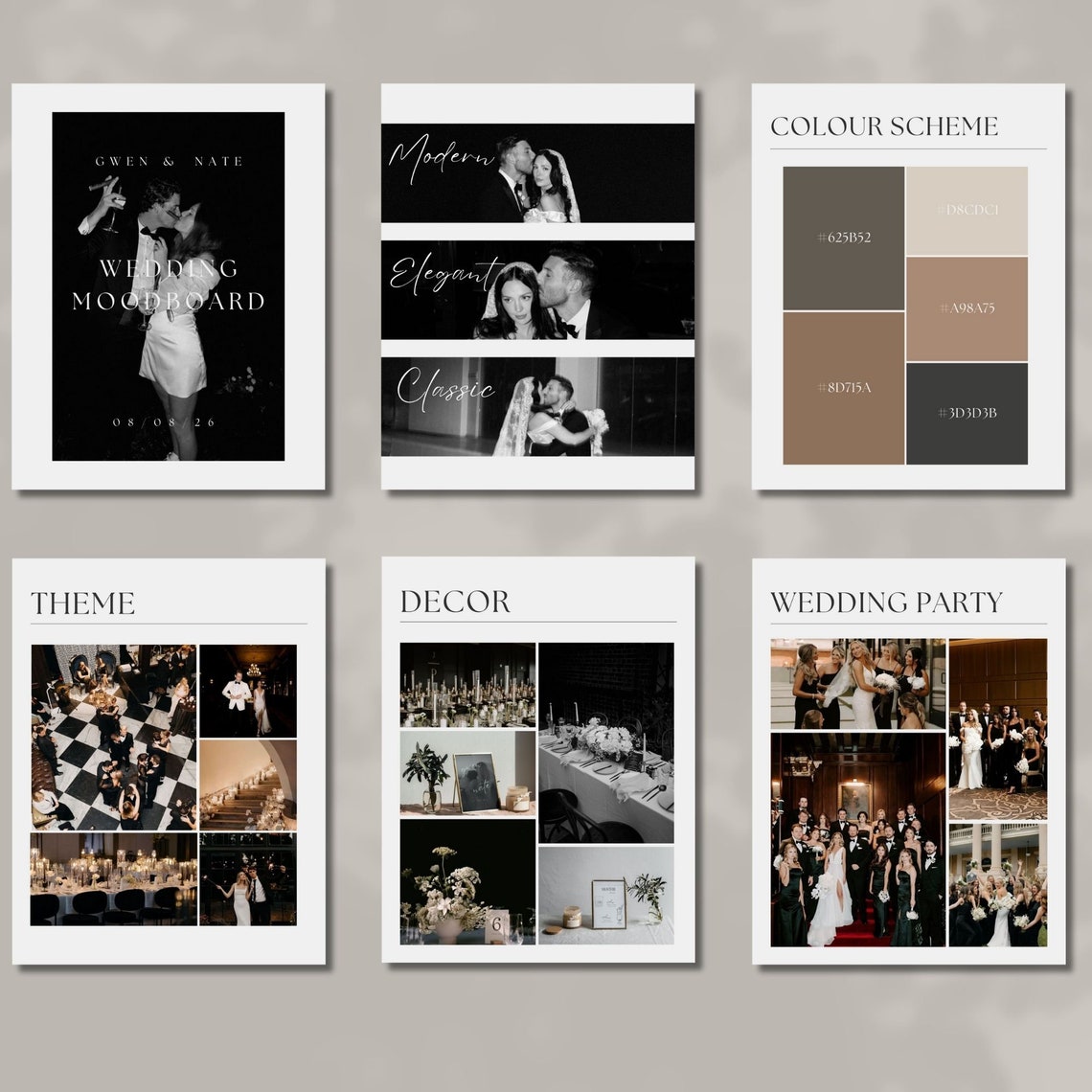 Wedding Mood Board Template, Wedding Vision Board, Digital Wedding ...