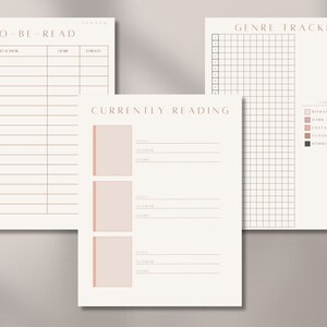 Digital Reading Journal, Canva Template, Book Review, Library Tracker ...