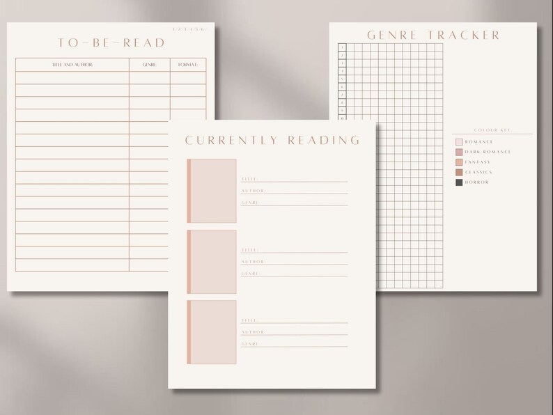 Digital Reading Journal, Canva Template, Book Review, Library Tracker ...