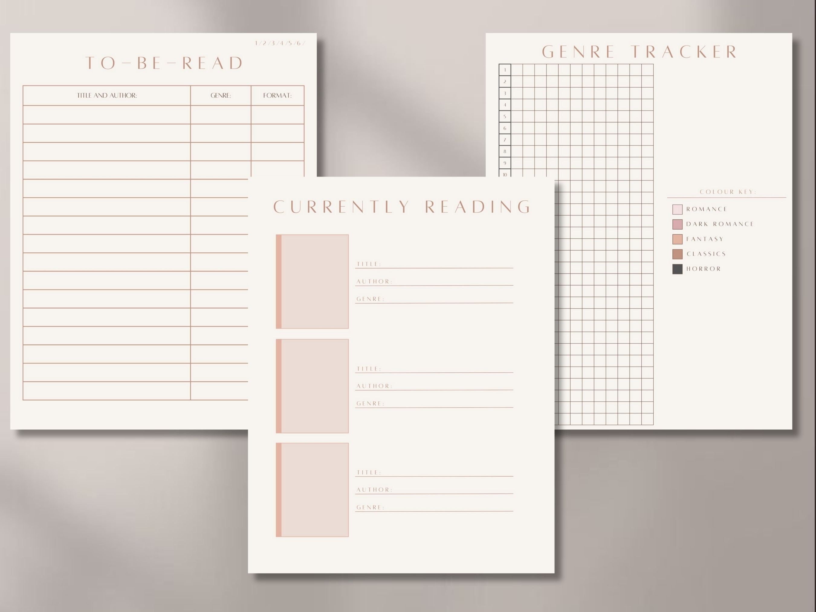 Digital Reading Journal, Canva Template, Book Review, Library Tracker ...
