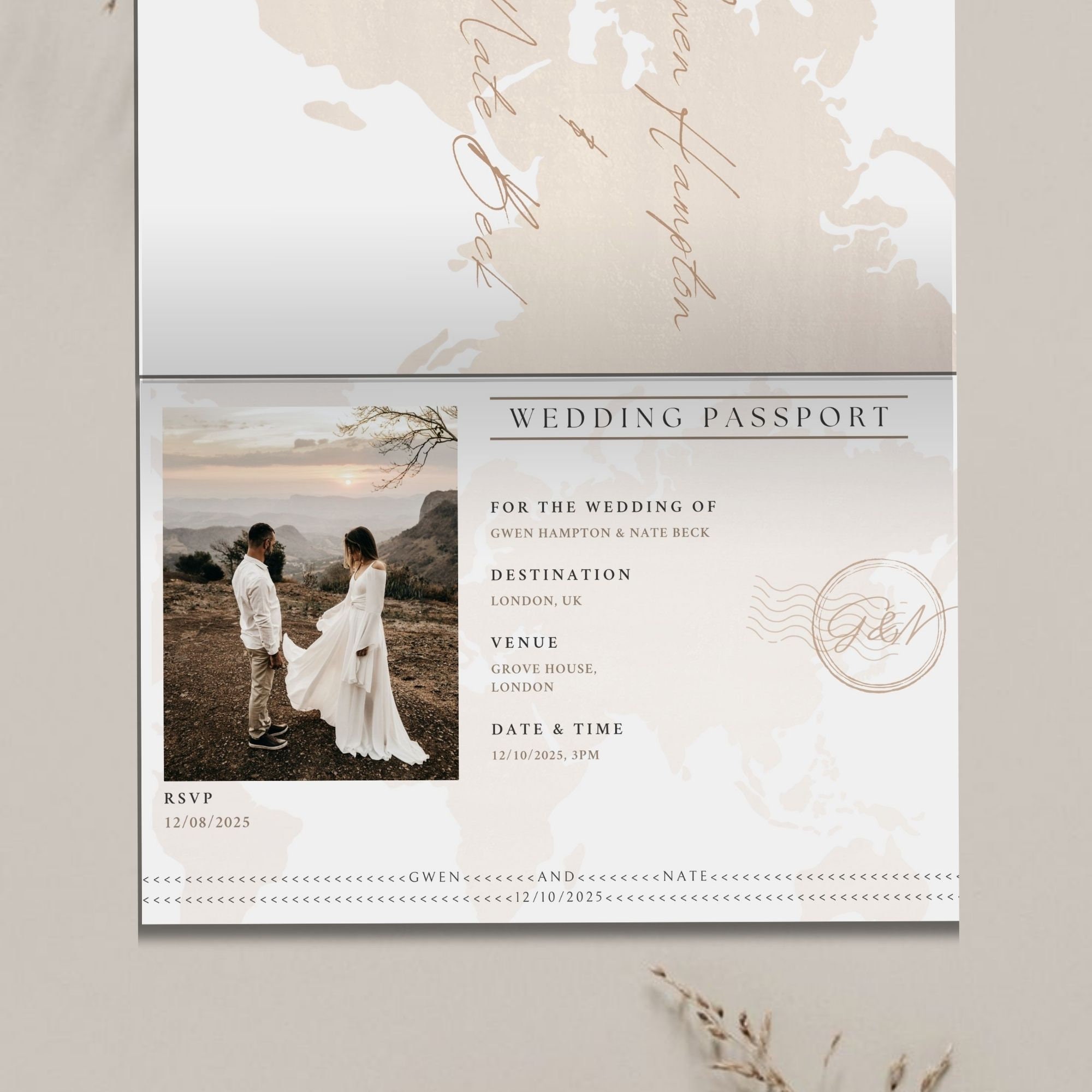Passport Wedding Invitation, Destination Wedding Invitation, Boarding Pass Wedding Invitation ...