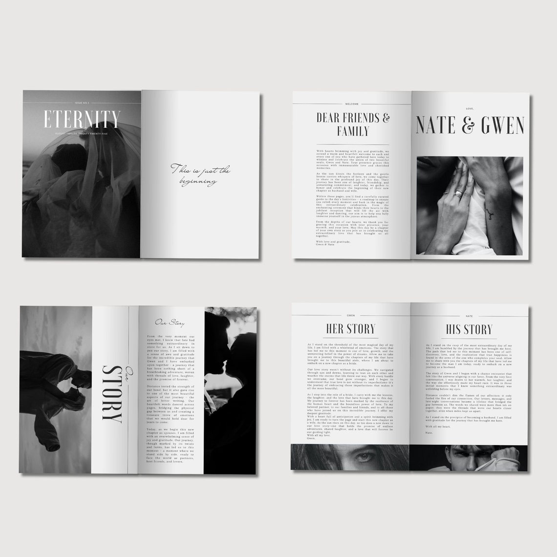 Wedding Magazine, 25 Pages Wedding Magazine Template Canva, Wedding ...