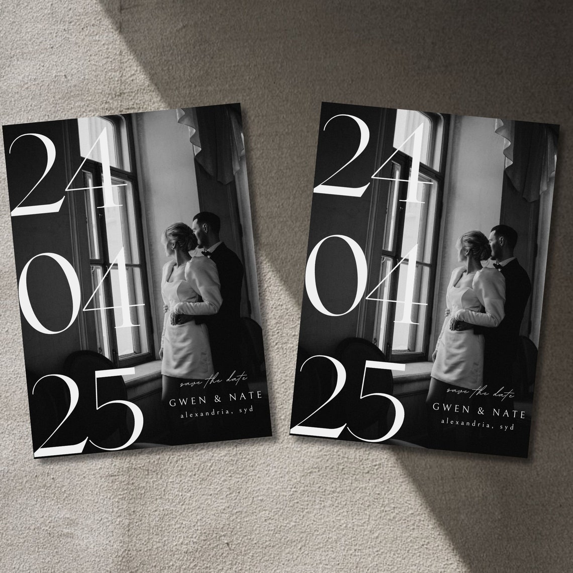 Modern Minimalist Save the Date Template, Wedding Invitation Template ...