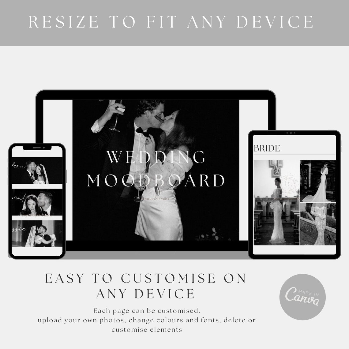 Wedding Mood Board Template, Wedding Vision Board, Digital Wedding ...