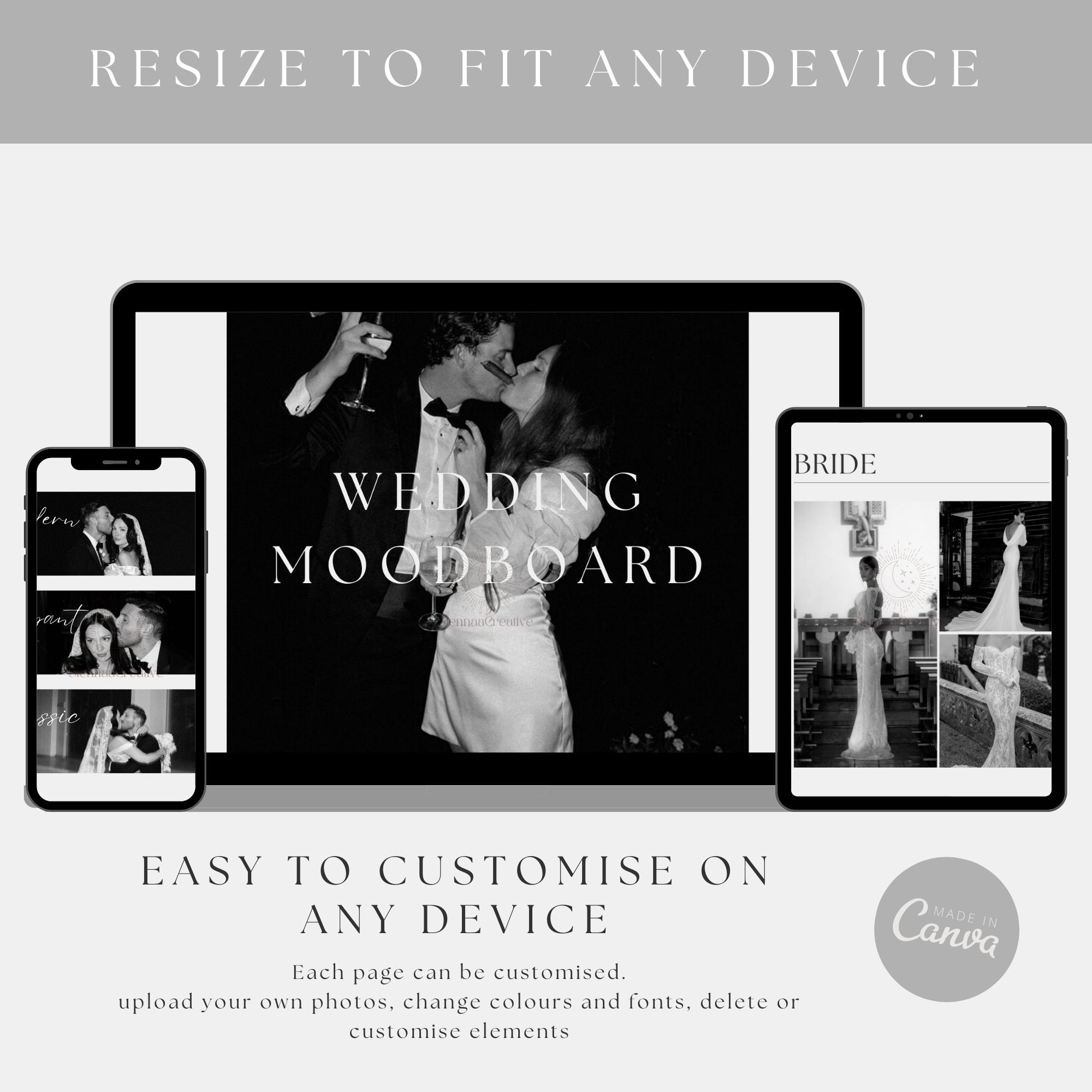 Wedding Mood Board Template, Wedding Vision Board, Digital Wedding ...