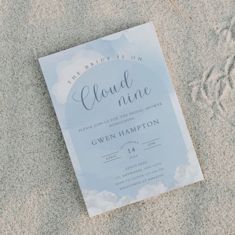 Cloud Nine Bridal Shower Invitation Template (digital) - Etsy