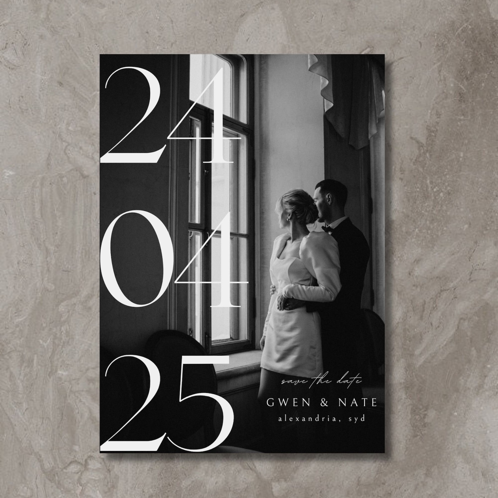 Modern Minimalist Save the Date Template, Wedding Invitation Template ...