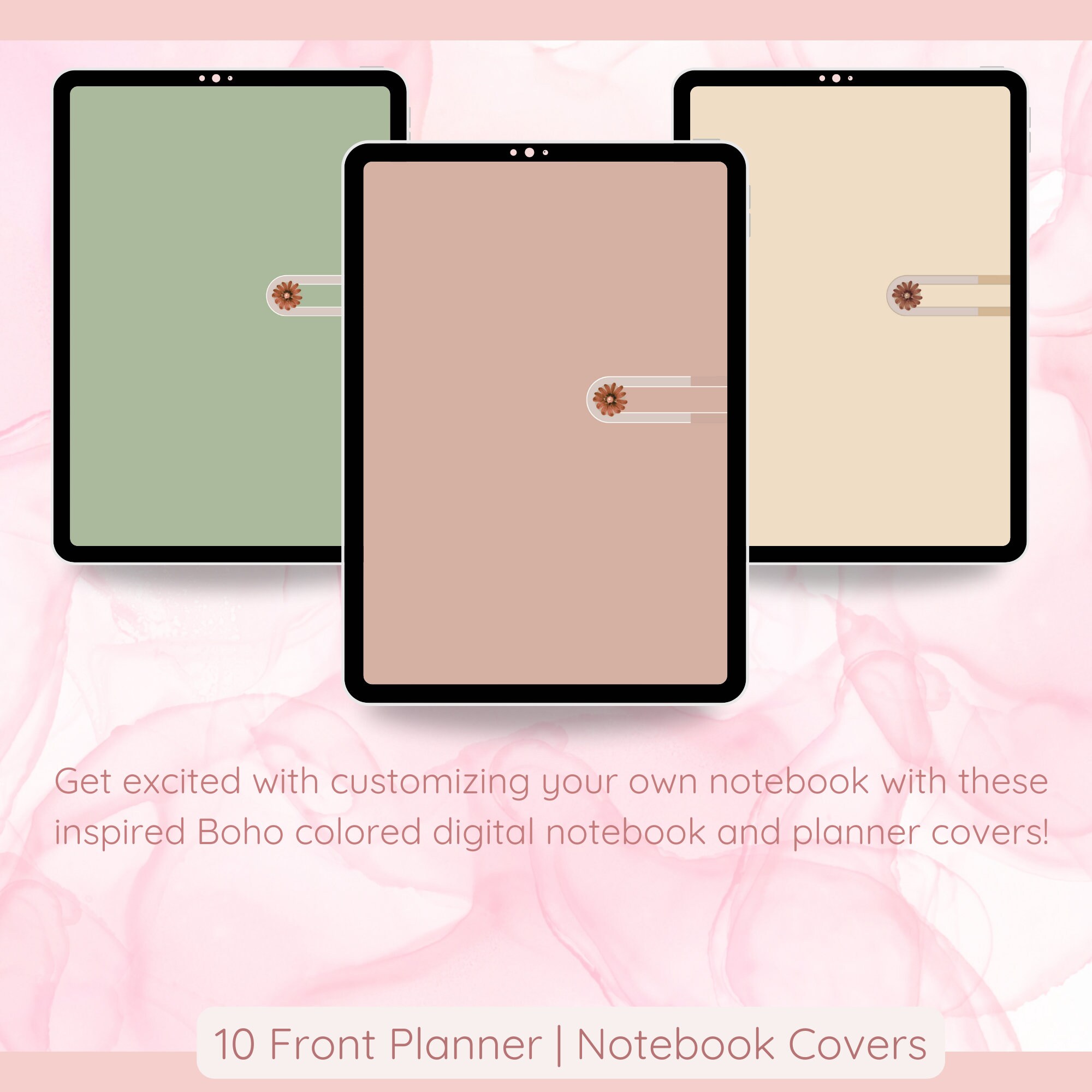 Digital Notebook Cover Boho Colored Planner Cover Goodnotes Notebook ...
