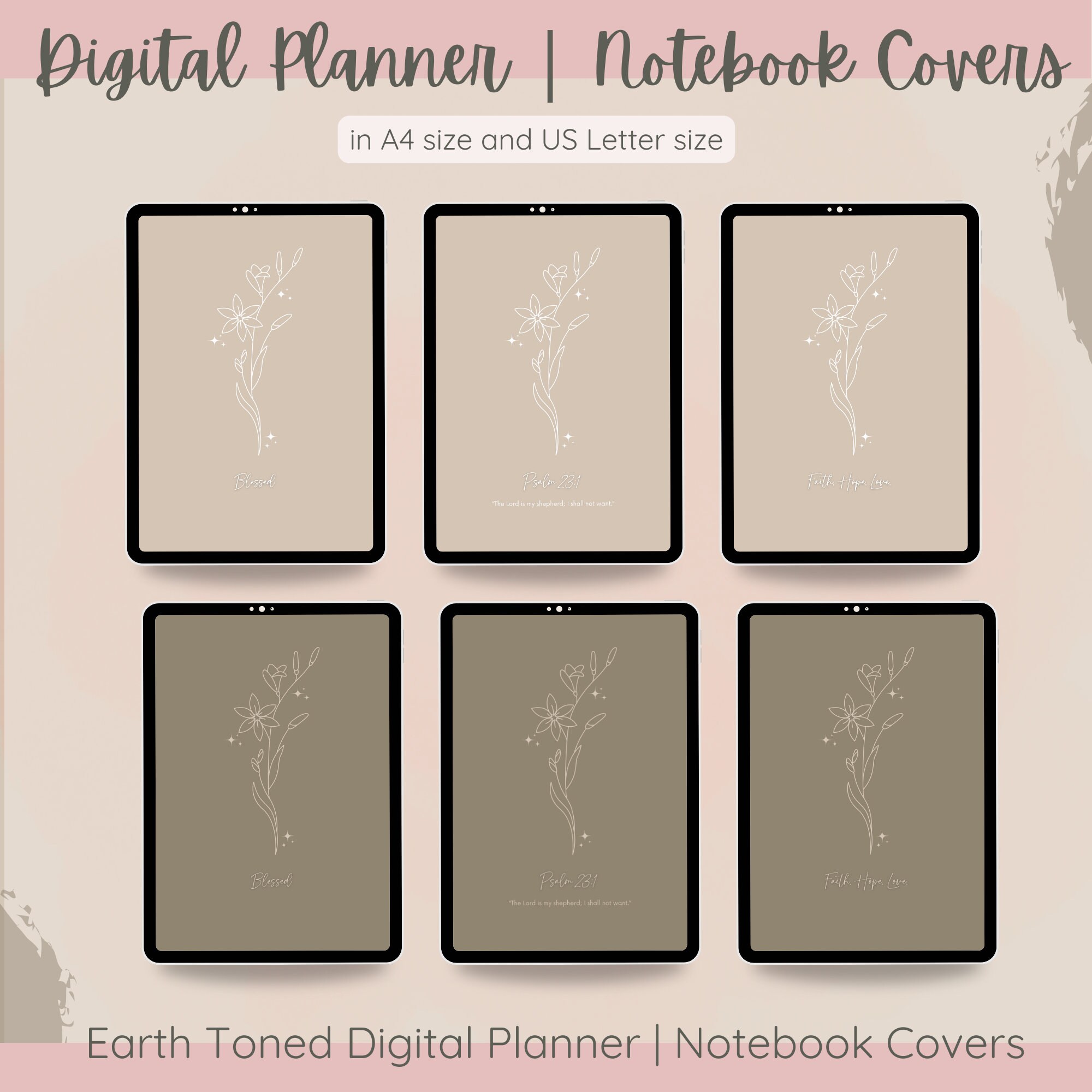 Inspiring Earth Toned Digital Notebook Cover Notability Cover Goodnotes ...