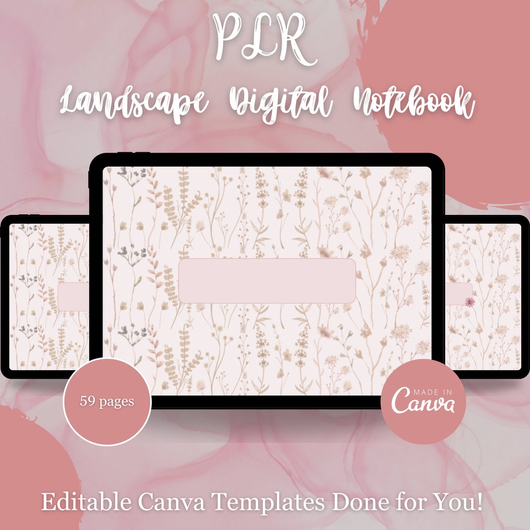 PLR Digital Notebook for Note Taking App Hyperlinked Notebook Goodnotes ...