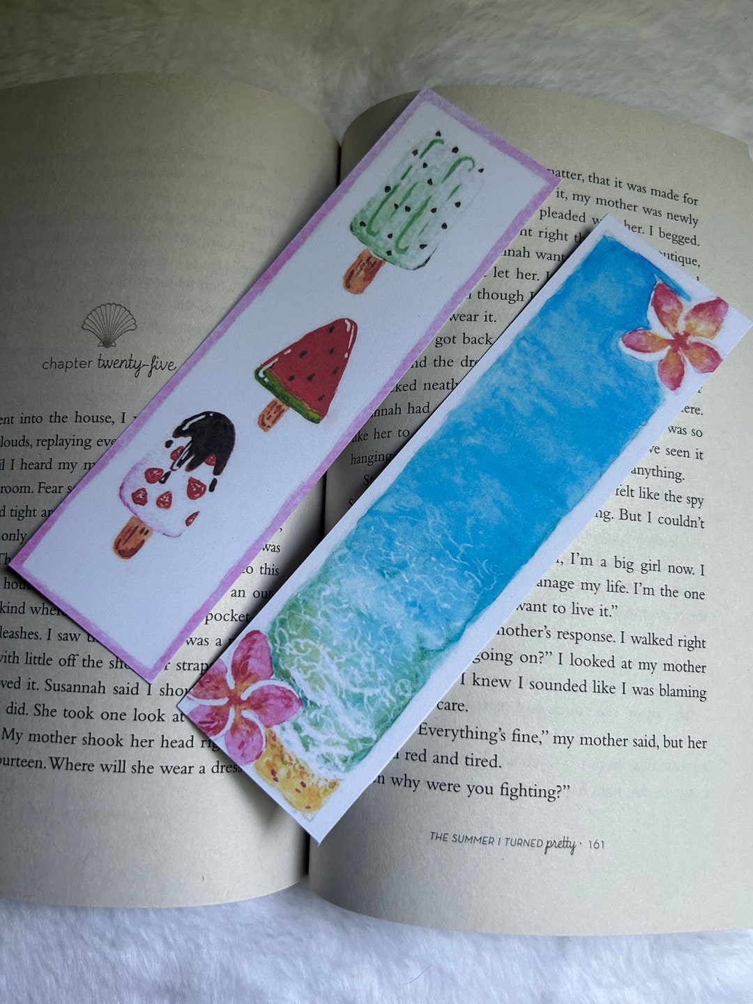 Set of Two Summer Bookmarks, Watercolor Print, Sweet and Beachy ...