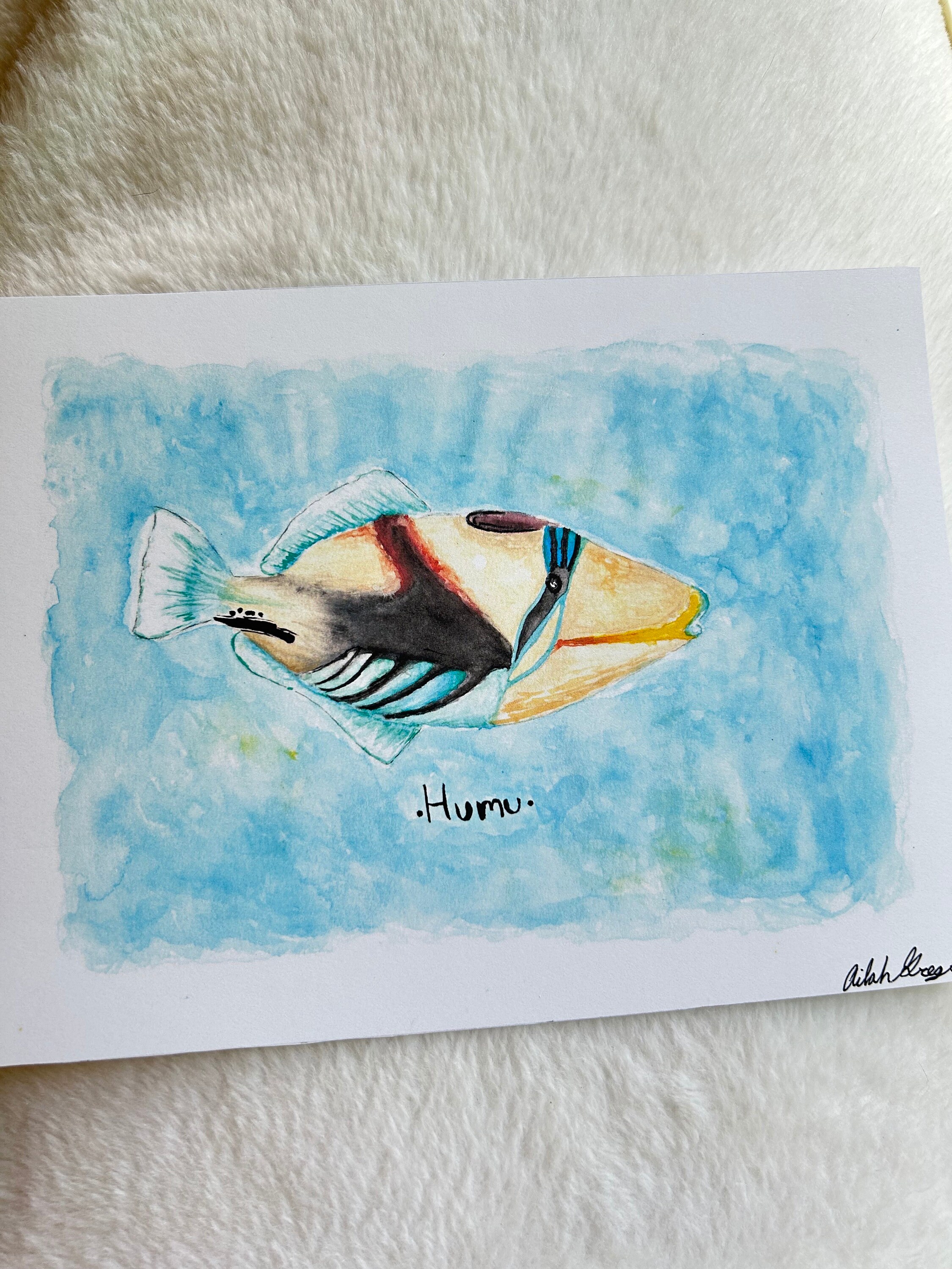 Reef Trigger Fish Watercolor Print, Sea Life Fish Print - Etsy