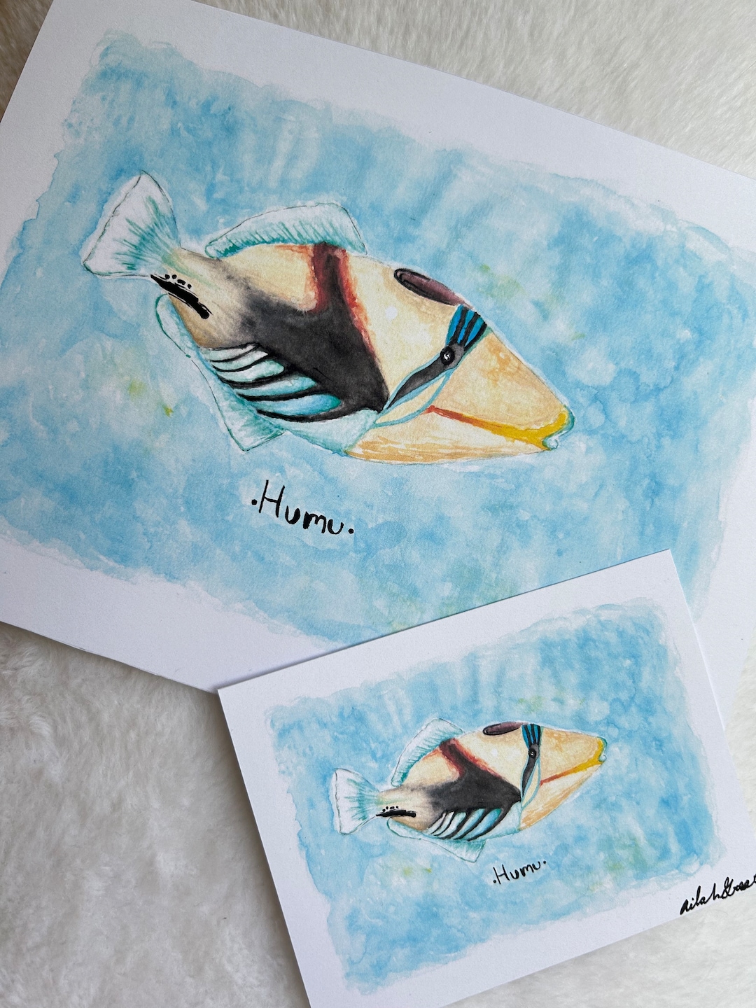 Reef Trigger Fish Watercolor Print, Sea Life Fish Print - Etsy