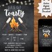 Let's Get Toasty Invitation, Matching Thank You Note Included, Custom ...